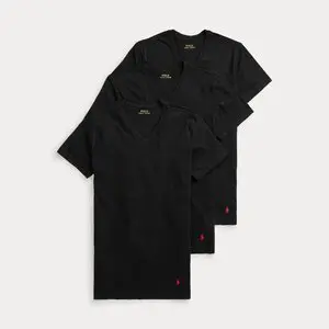 Ralph Lauren Classic Wicking V-neck Undershirt 3-pack - Black