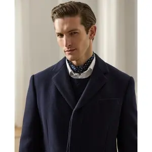 Ralph Lauren Kent Hand-tailored Wool-blend Topcoat - Navy