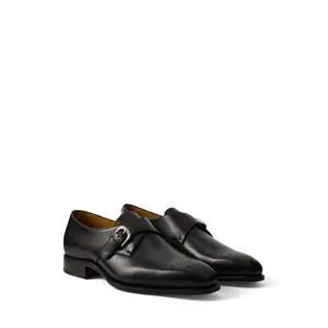 Ralph Lauren Darnell Calfskin Monk-strap Shoe - Black