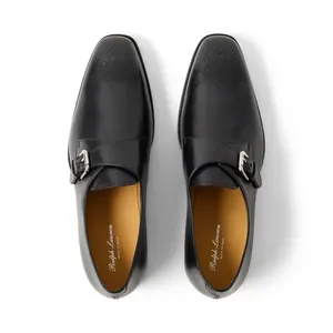 Ralph Lauren Darnell Calfskin Monk-strap Shoe - Black