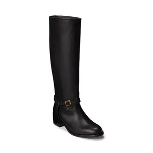Ralph Lauren Harness Burnished Leather Riding Boot