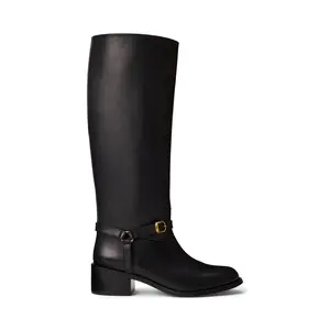 Ralph Lauren Harness Burnished Leather Riding Boot