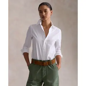 Ralph Lauren End-on-end Stretch Slim Fit Cotton Shirt - White