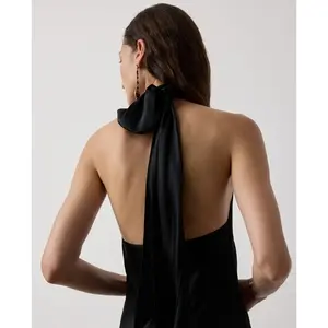 Ralph Lauren Chilton Stretch Satin Evening Gown - Black
