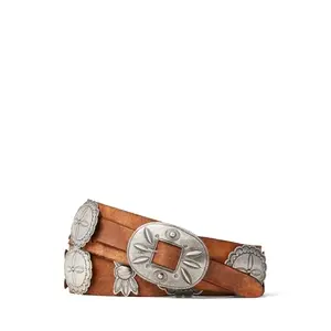 Ralph Lauren Leather Cast Concho Belt