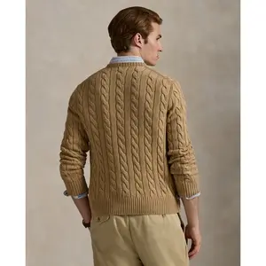 Ralph Lauren Cable-knit Cotton Sweater - Camel Melange