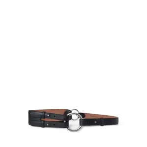 Ralph Lauren Tri-strap O-ring Calfskin Leather Belt - Black