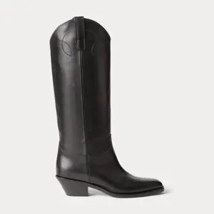 Ralph Lauren Jaelynne 45 Mm Burnished Tall Boot - Black