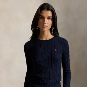 Ralph Lauren Cable-knit Cotton Crewneck Sweater - Hunter Navy