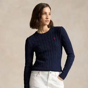 Ralph Lauren Cable-knit Cotton Crewneck Sweater - Hunter Navy