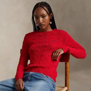 Ralph Lauren Cable-knit Cotton Crewneck Sweater - Rl 2000 Red