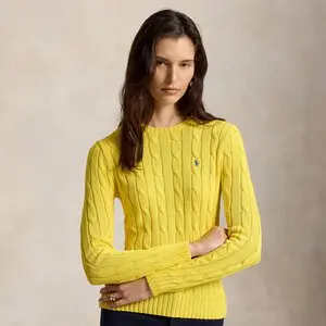 Ralph Lauren Cable-knit Cotton Crewneck Sweater - Trainer Yellow