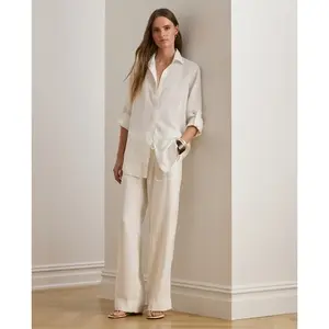 Ralph Lauren Relaxed Fit Linen Roll-tab Sleeve Shirt - White