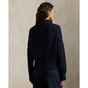 Ralph Lauren Cable-knit Quarter-zip Cotton Sweater - Hunter Navy