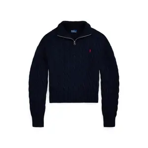 Ralph Lauren Cable-knit Quarter-zip Cotton Sweater - Hunter Navy