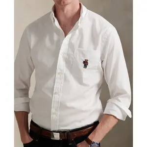 Ralph Lauren Custom Fit Polo Bear Poplin Shirt - White