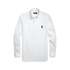 Ralph Lauren Custom Fit Polo Bear Poplin Shirt - White