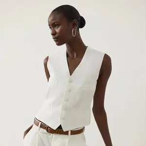 Ralph Lauren Jaiden Linen Vest - Cream