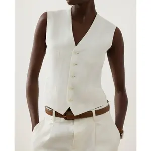 Ralph Lauren Jaiden Linen Vest - Cream