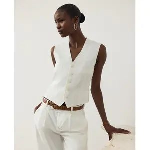 Ralph Lauren Jaiden Linen Vest - Cream