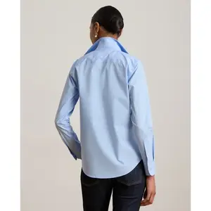 Ralph Lauren Classic Fit Easy Care Cotton Shirt With Embroidered Logo - Blue