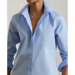 Ralph Lauren Classic Fit Easy Care Cotton Shirt With Embroidered Logo - Blue