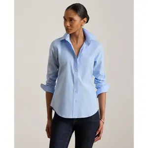Ralph Lauren Classic Fit Easy Care Cotton Shirt With Embroidered Logo - Blue