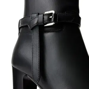 Ralph Lauren Donnely 90 Mm Calfskin Bootie - Black