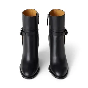 Ralph Lauren Donnely 90 Mm Calfskin Bootie - Black