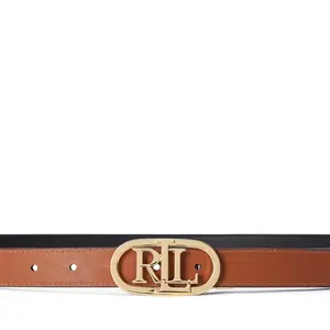 Ralph Lauren Oval-logo Reversible Leather Skinny Belt