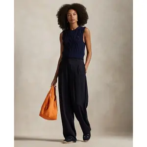 Ralph Lauren Cable-knit Cotton Cropped Vest - Hunter Navy