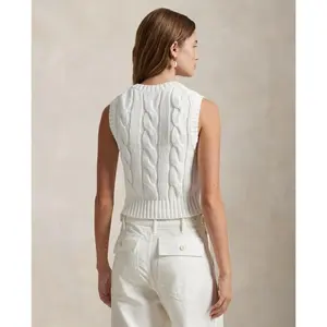 Ralph Lauren Cable-knit Cotton Cropped Vest