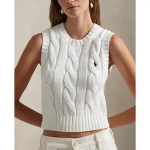 Ralph Lauren Cable-knit Cotton Cropped Vest