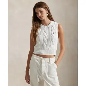 Ralph Lauren Cable-knit Cotton Cropped Vest