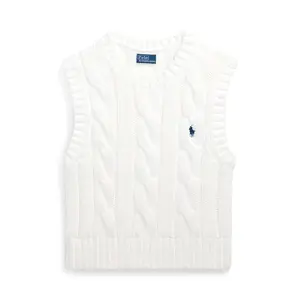 Ralph Lauren Cable-knit Cotton Cropped Vest