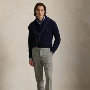 Ralph Lauren Wool Flannel Trouser - Light Grey