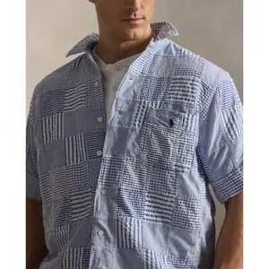 Ralph Lauren Patchwork Seersucker Camp Shirt
