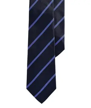 Ralph Lauren Striped Silk Repp Neck Tie - Navy/blue