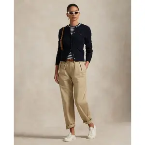 Ralph Lauren Cable-knit Cotton Crewneck Cardigan - Hunter Navy