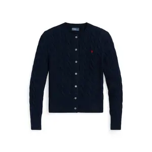 Ralph Lauren Cable-knit Cotton Crewneck Cardigan - Hunter Navy