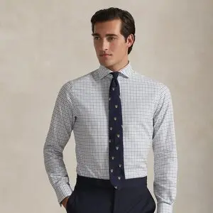Ralph Lauren Classic Fit Tattersall Twill Shirt - White Blue Multi