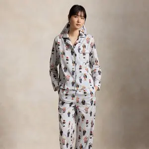 Ralph Lauren Polo Bear Cotton Sateen Pajama Set - Evergreen