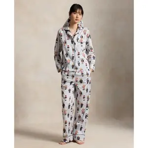 Ralph Lauren Polo Bear Cotton Sateen Pajama Set - Evergreen