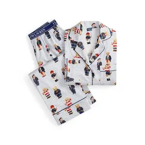 Ralph Lauren Polo Bear Cotton Sateen Pajama Set - Evergreen