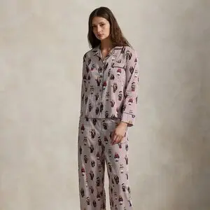 Ralph Lauren Polo Bear Cotton Sateen Pajama Set Red