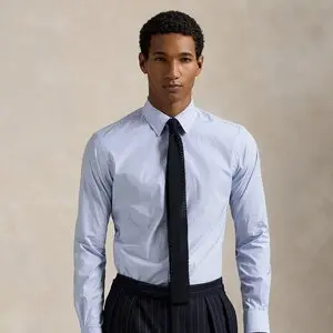 Ralph Lauren Custom Fit Striped Poplin Shirt - Blue/white