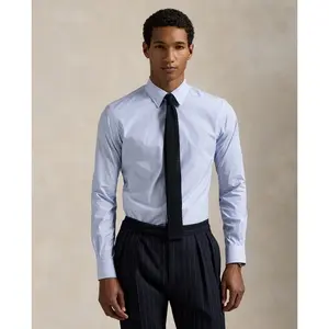 Ralph Lauren Custom Fit Striped Poplin Shirt - Blue/white