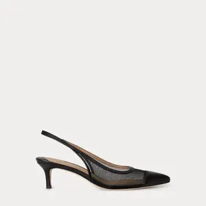 Ralph Lauren Lolah Ii Mesh & Nappa Slingback Pumps - Black