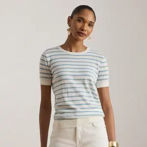 Ralph Lauren Striped Cotton Short-sleeve Sweater