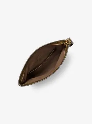 Michael Kors Lily Snake Embossed Leather Foldover Clutch
